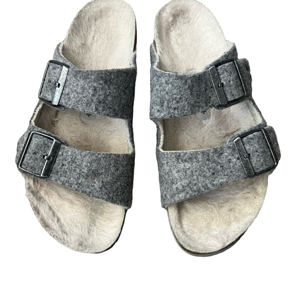 Birkenstock Arizona Rivet Wool Felt Light Grey Sandal… - Gem